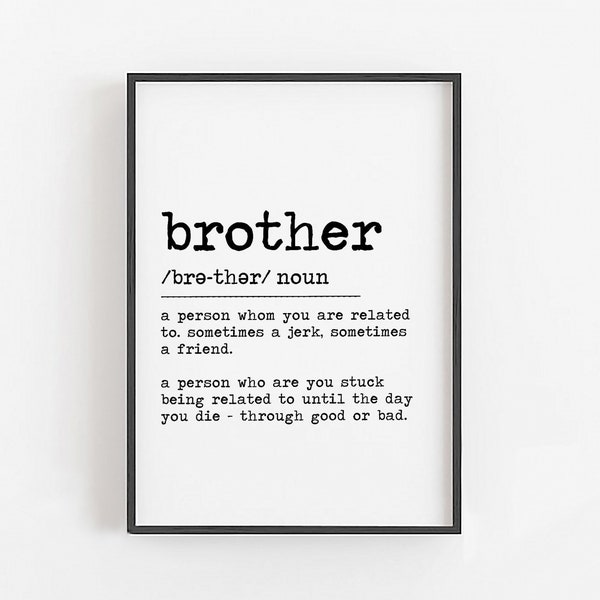 Brother Definition - Etsy