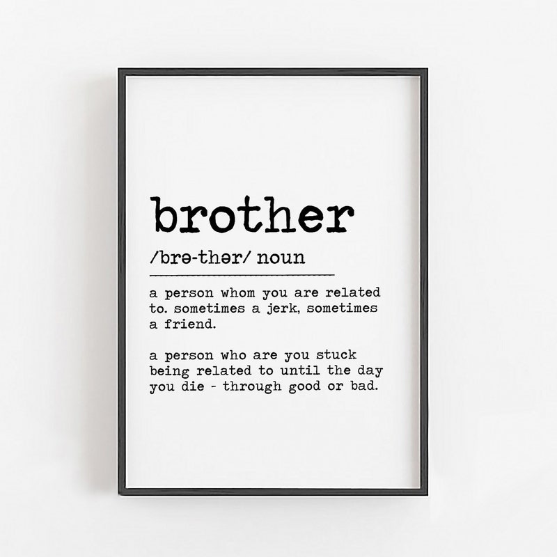 Brother Definition - Etsy