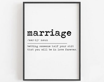 Funny Marriage Definition - Etsy