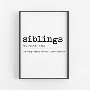 Sibling Definition Print Funny Definition Gift for Brother - Etsy