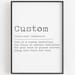 Custom Definition Personalized Definition Print Made to Order Printable ...