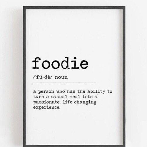 Foodie Definition Funny Kitchen Sign Printable Wall Art - Etsy