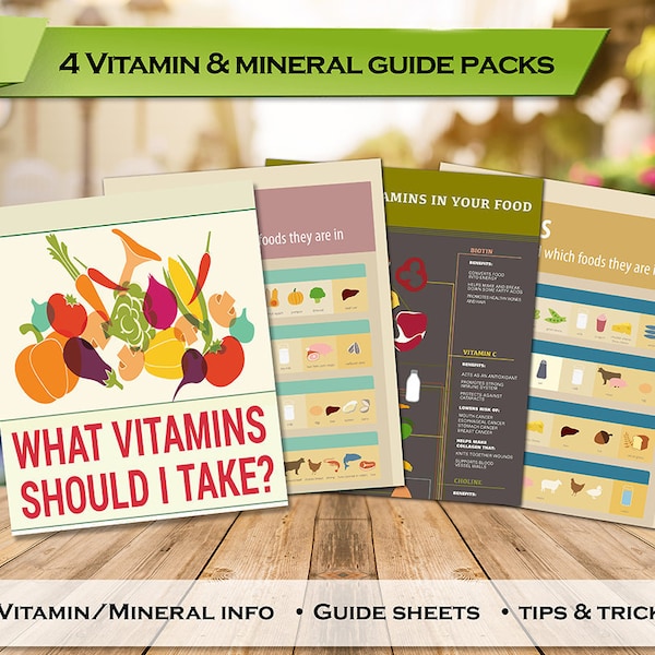 Vitamin and Mineral Cheat Sheets - Etsy