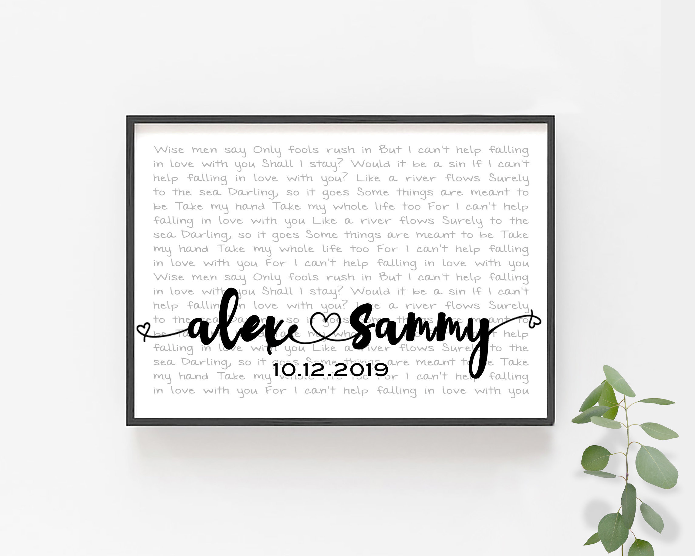 CUSTOM Song Lyrics Wall Art Personalized Lyrics Gift for Him - Etsy