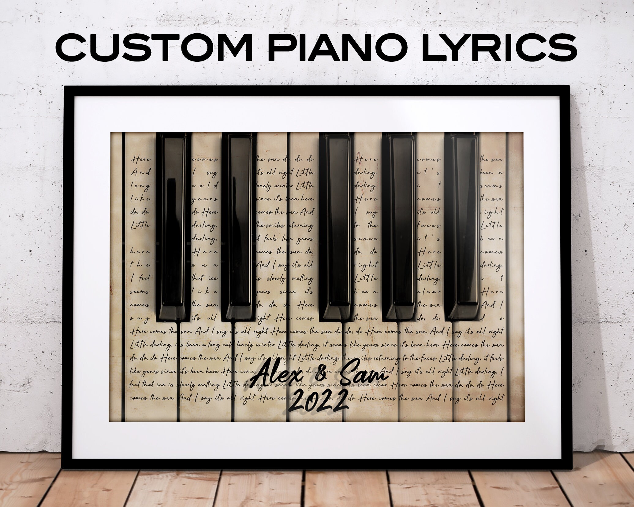Paper Custom SongLyric Piano Sticker Stickers Paper & Party Supplies ...