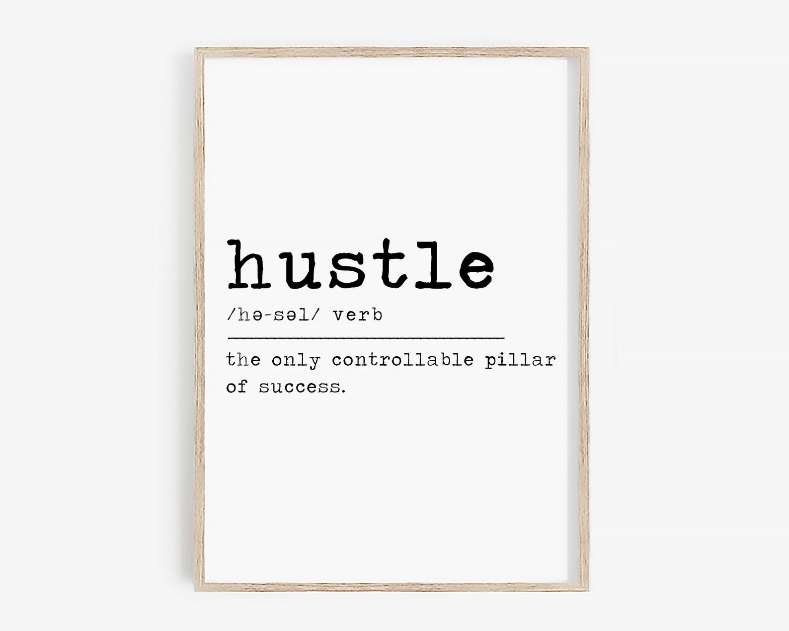 Hustle Definition • Motivational Wall Decor for Office • Inspirational ...