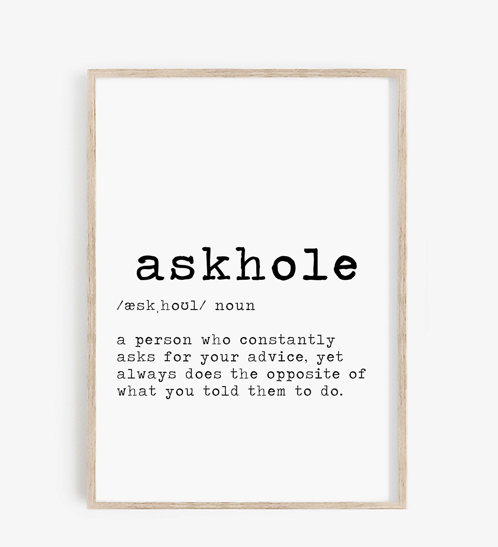 Askhole Definition Print • Askhole Print • Funny Definition Print ...