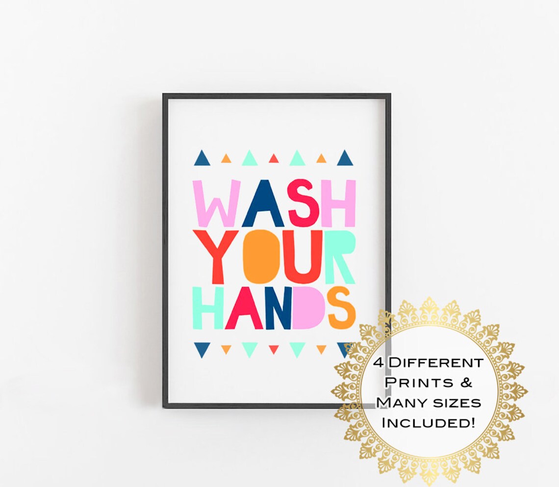 Bathroom Rules Printable Poster Set of 4 Kids Bathroom Sign | Etsy