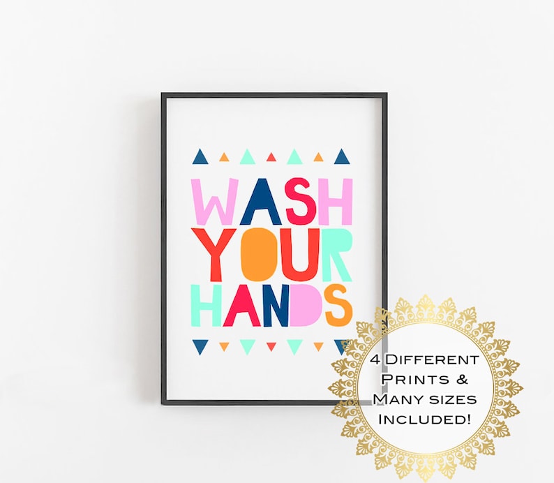 Bathroom Rules Printable Poster Set of 4 • Kids Bathroom Sign Wall ...