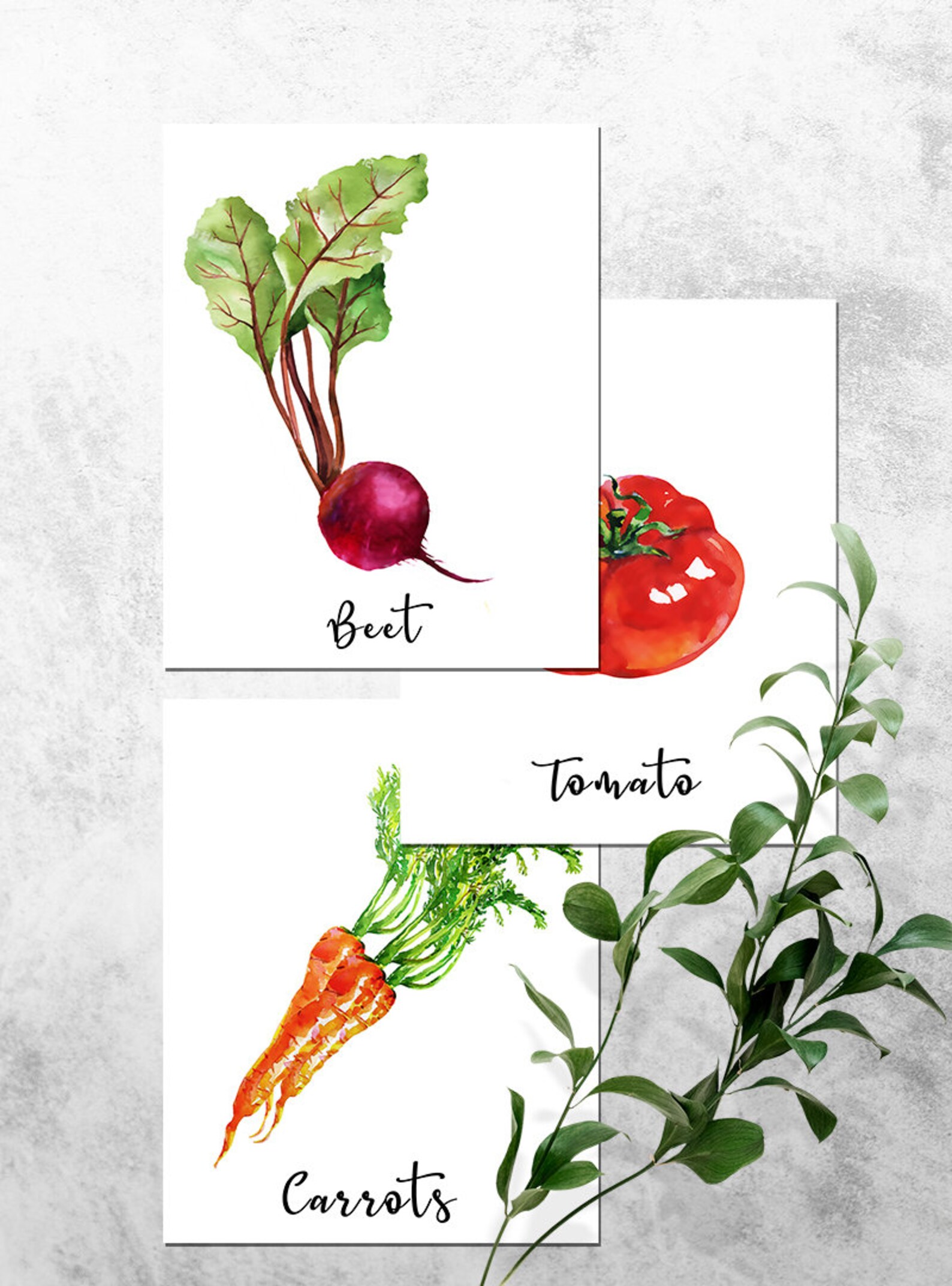 Vegetable Prints Set of 10 Vegetable Printables Kitchen - Etsy
