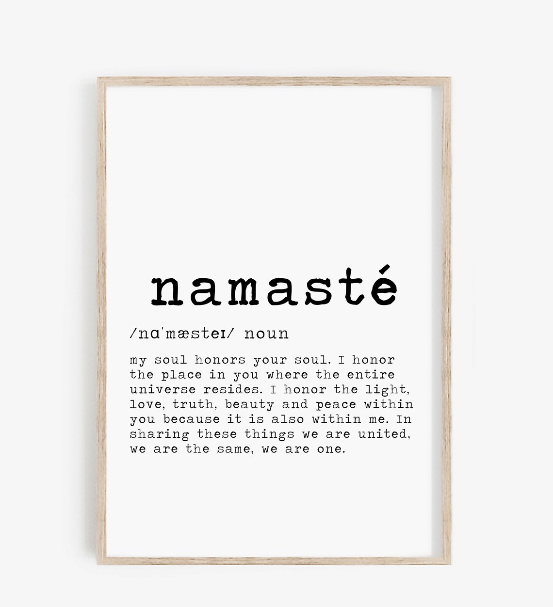 Namaste Definition Print • Printable Wall Art • Namaste Print • Zen ...