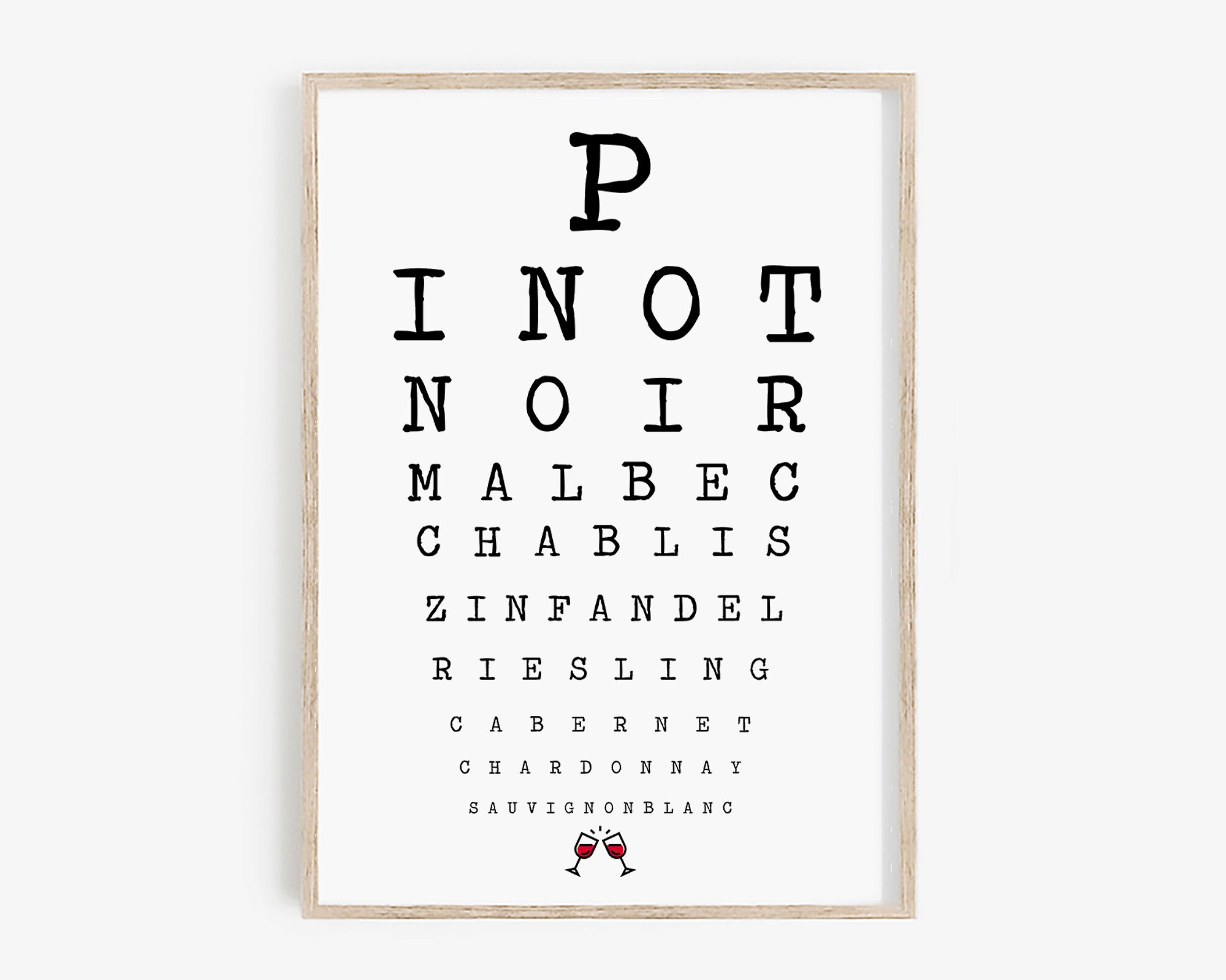 Wine Eye Chart Sign Wine Types Sign Printable Wall Art | Etsy