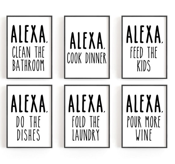 Funny Alexa Signs Set of 7 Funny Kitchen Signs Alexa | Etsy