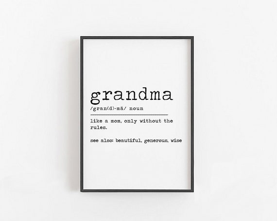Grandma Definition Print Grandmother Definition Sign Funny | Etsy