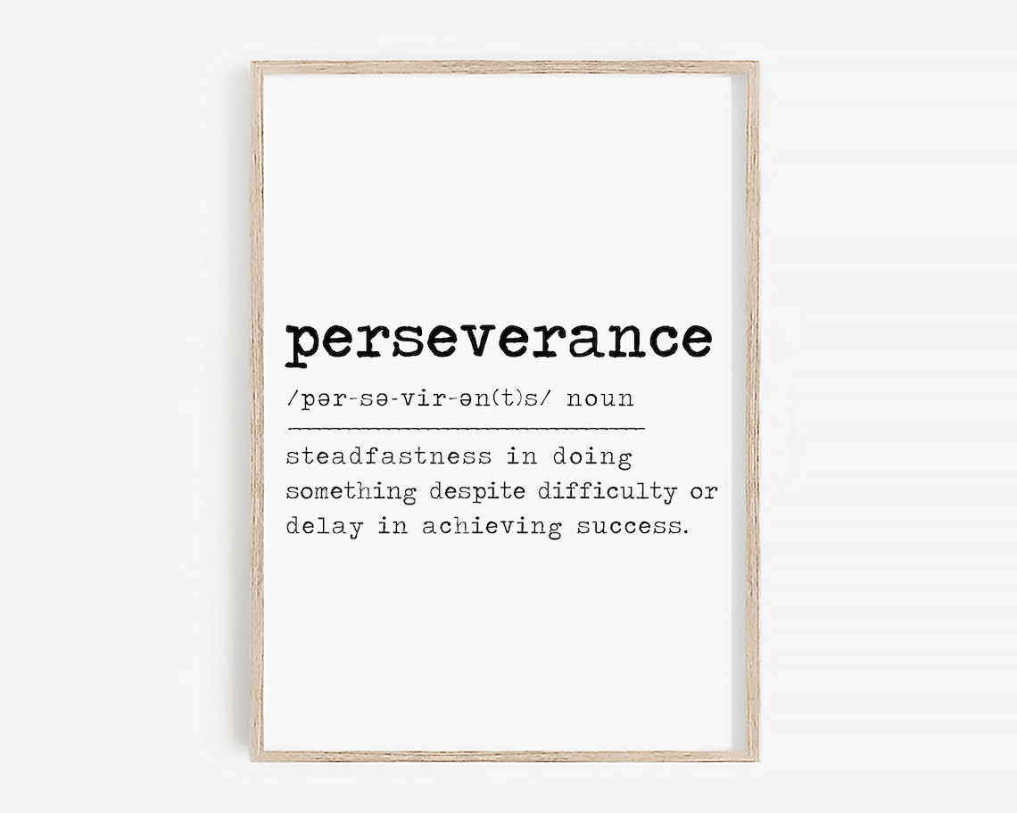 Perseverance Definition Motivational Wall Decor for Office | Etsy
