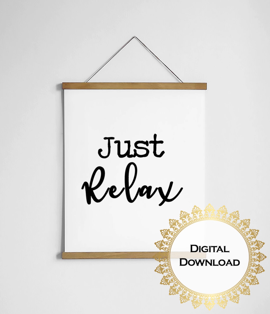 Just Relax Bathroom Sign Minimal Bathroom Printable Decor | Etsy