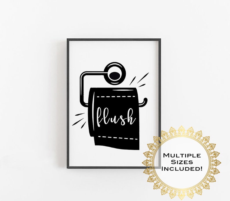 Flush the Toilet Sign Bathroom Rules Printable Poster | Etsy