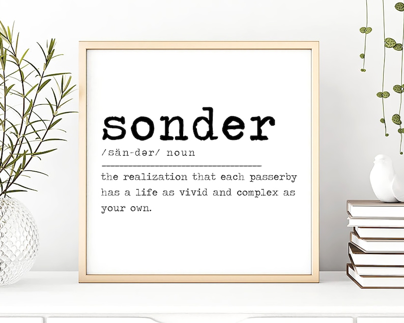 Sonder Definition Sonder Wall Art Sonder Print | Etsy