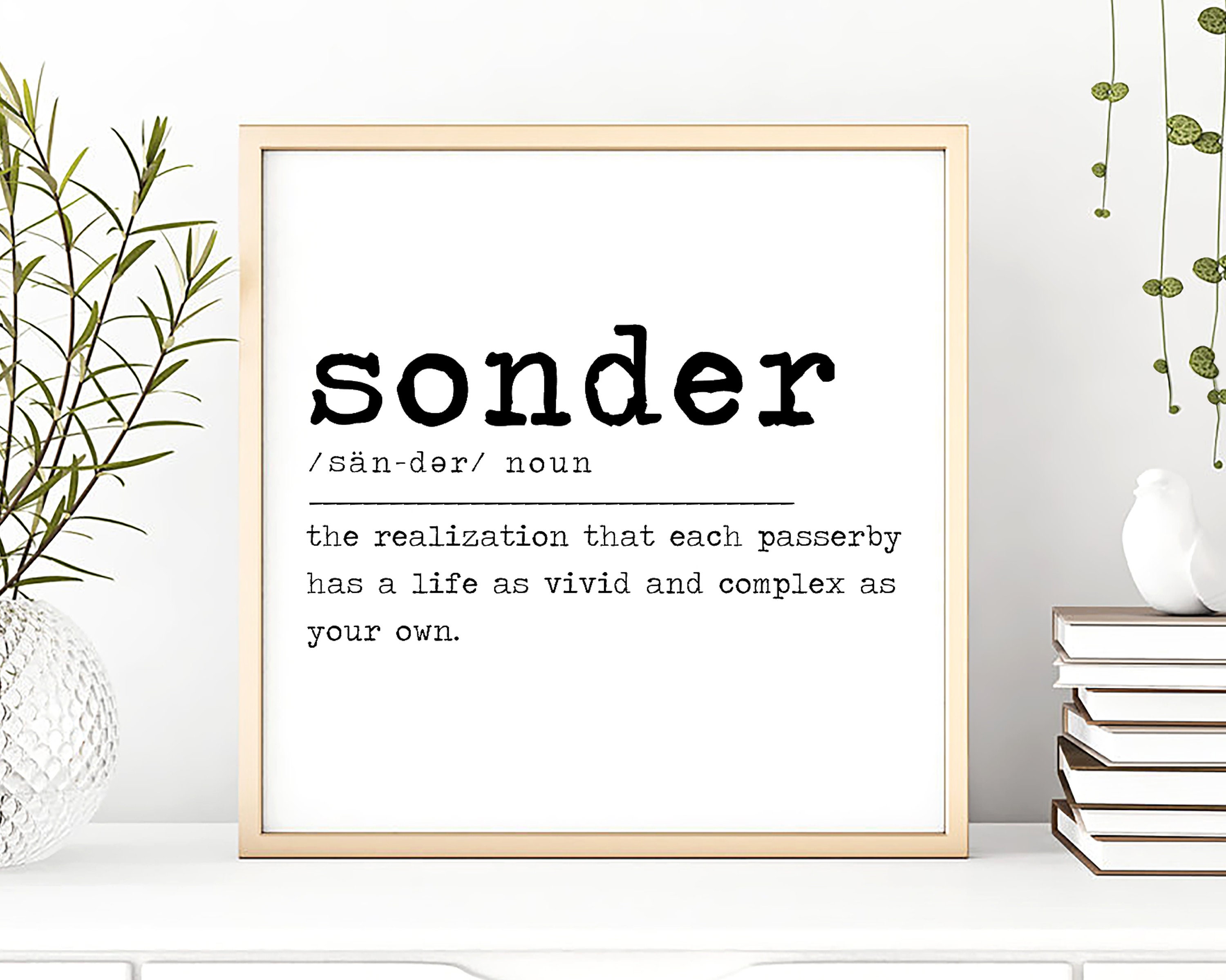 Sonder Definition Sonder Wall Art Sonder Print | Etsy