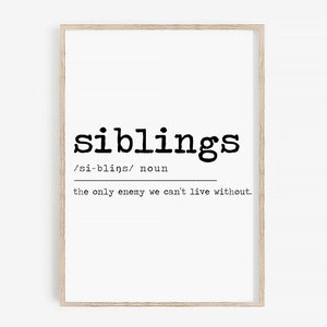 Sibling Definition Print Funny Definition Gift for Brother - Etsy