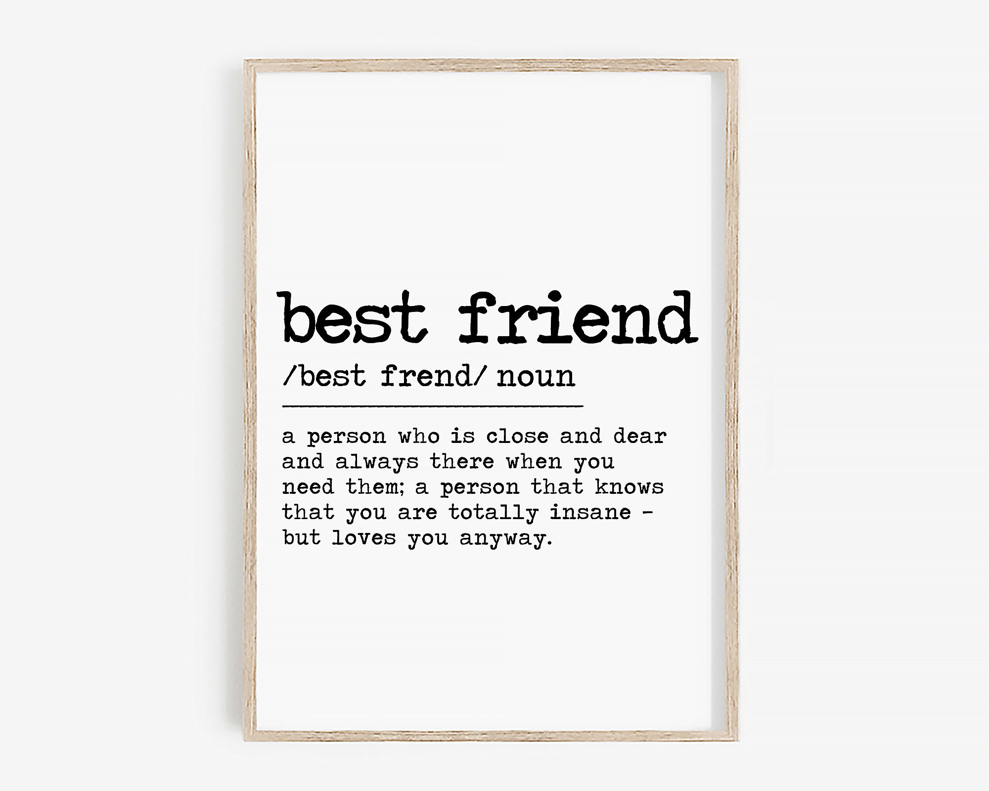 Best Friend Definition Print Gift for friend Gift from | Etsy