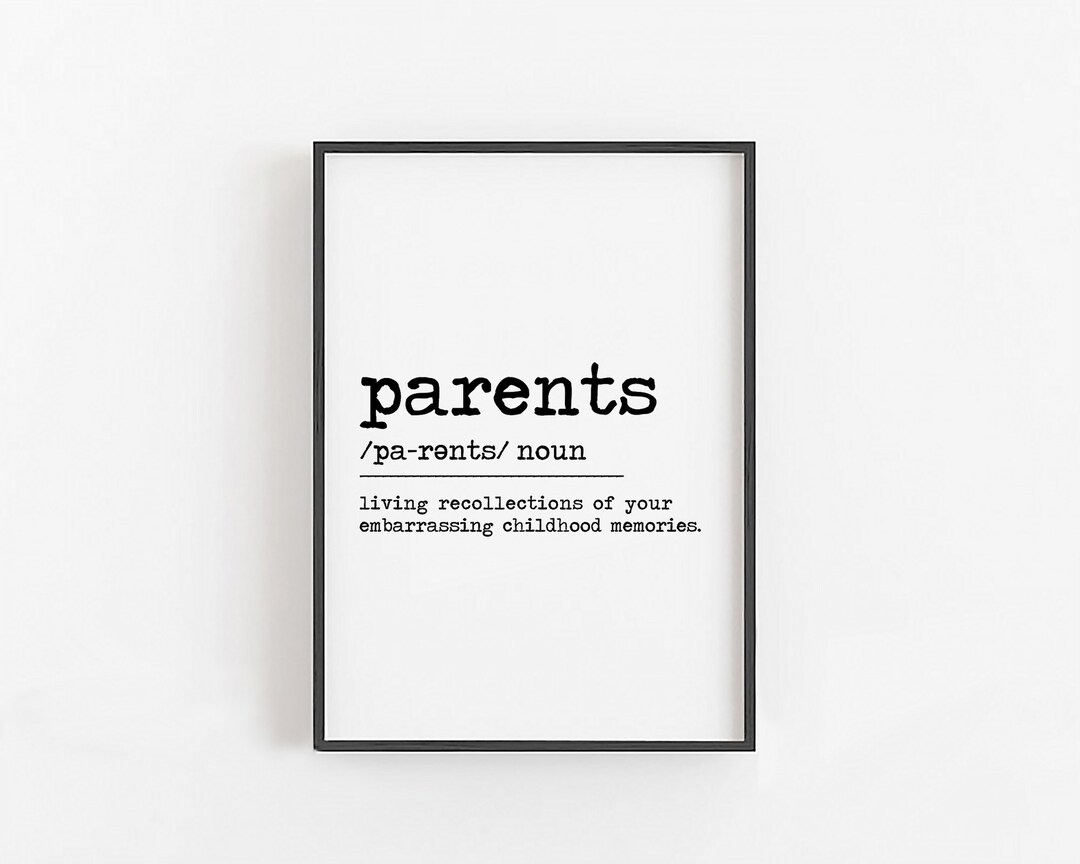 Parents Definition Print · Funny Definition · Mom Gift From Daughter ...