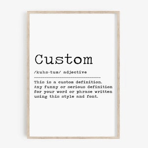Custom Definition Personalized Definition Print Made to Order Printable ...