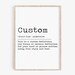 Custom Definition Personalized Definition Print Made to Order Printable ...