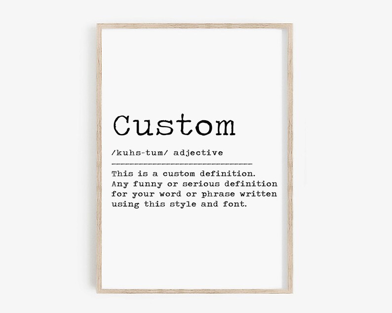 Custom Definition Personalized Definition Print Made to Order - Etsy
