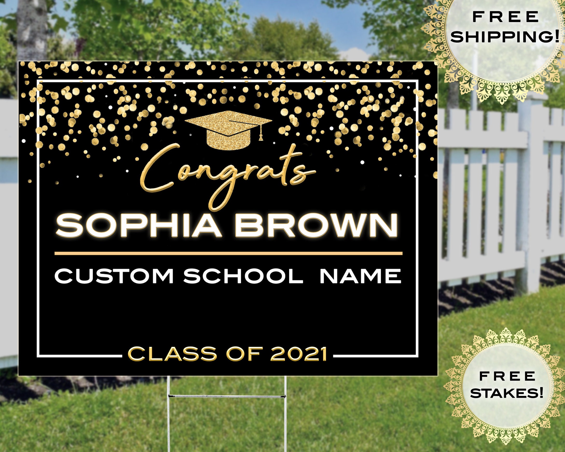 Custom Graduation Yard Sign 2021 Congrats Grad Sign | Etsy