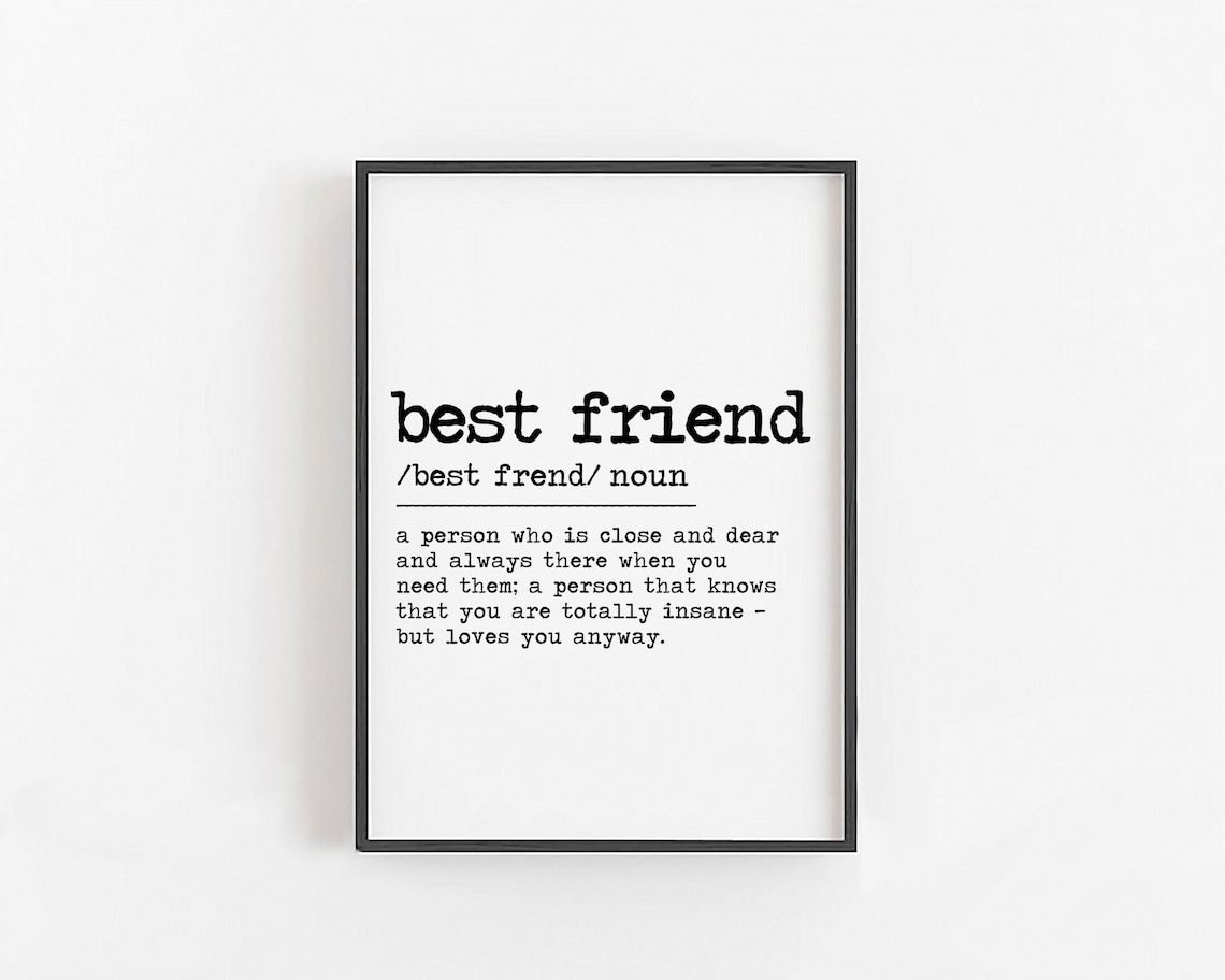 Best Friend Definition Print Gift for Friend Gift From | Etsy