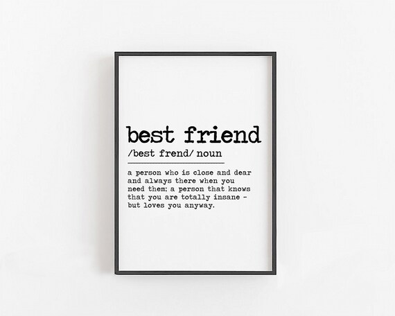 Best Friend Definition Print Gift for Friend Gift From | Etsy