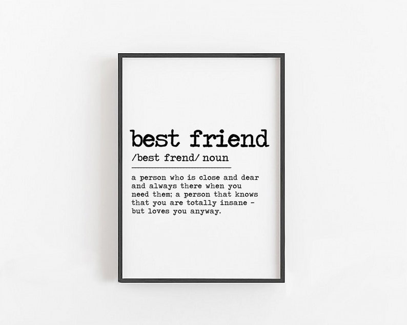 Best Friend Definition Print Gift for Friend Gift From | Etsy