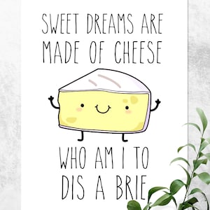 Cheese Pun Prints Set of 3 · Cute Kitchen Sign · Funny Cheese Sign ...