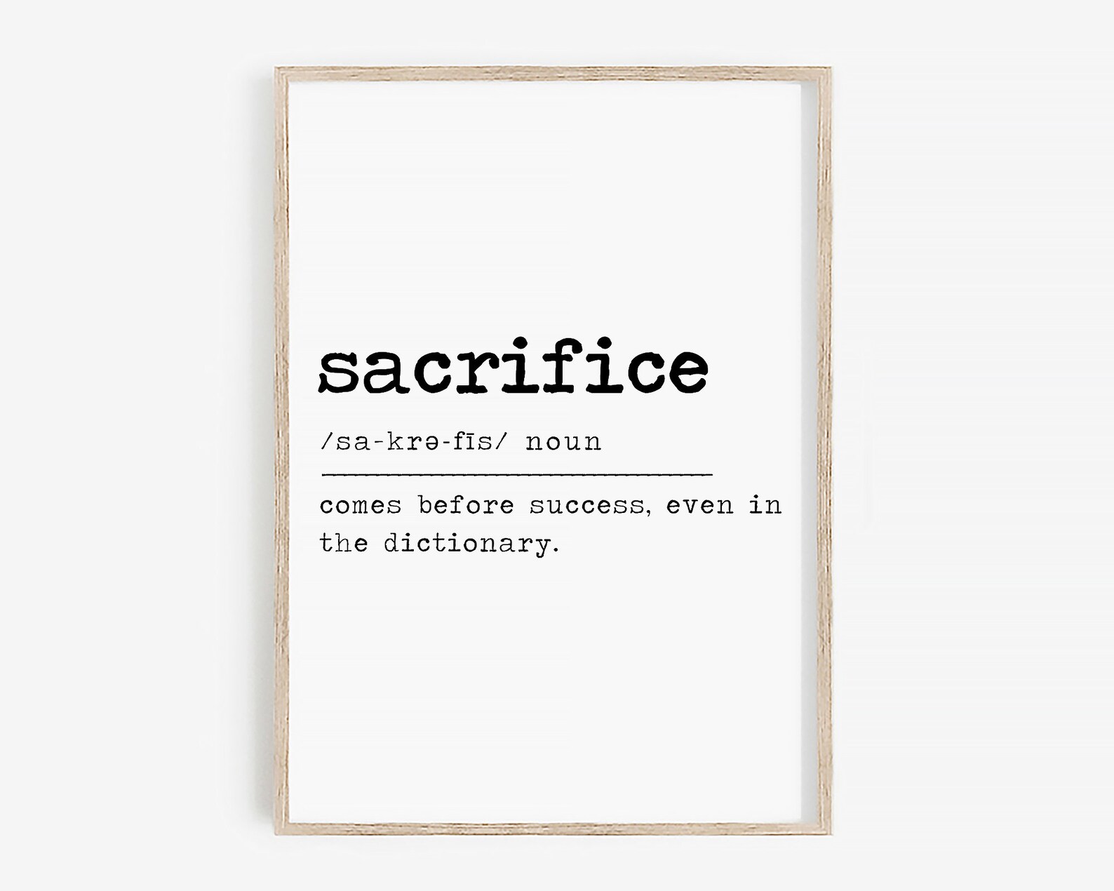 Sacrifice Definition Print Motivational Wall Decor for | Etsy