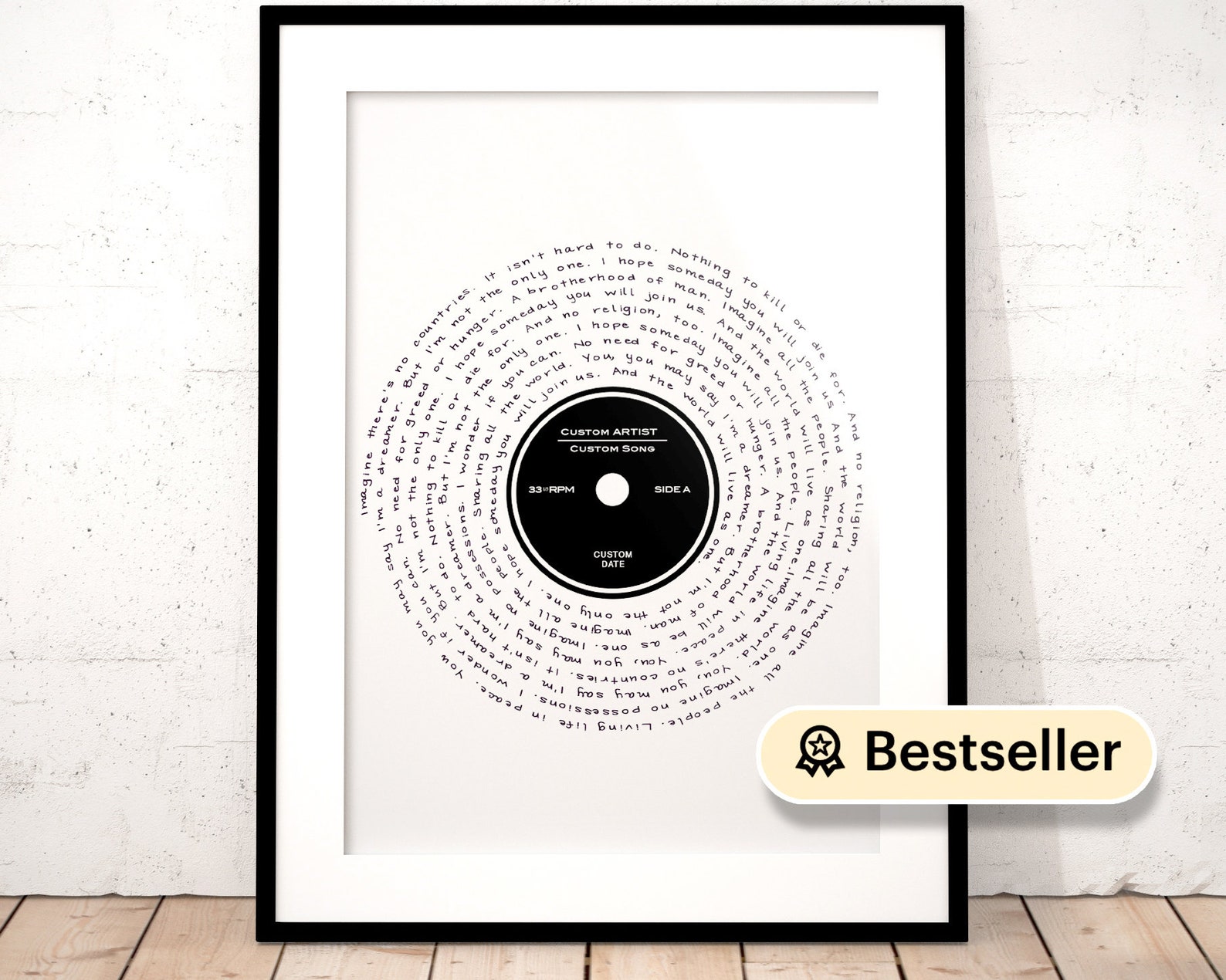Custom Vinyl Print Vinyl Record Art Personalized Song - Etsy