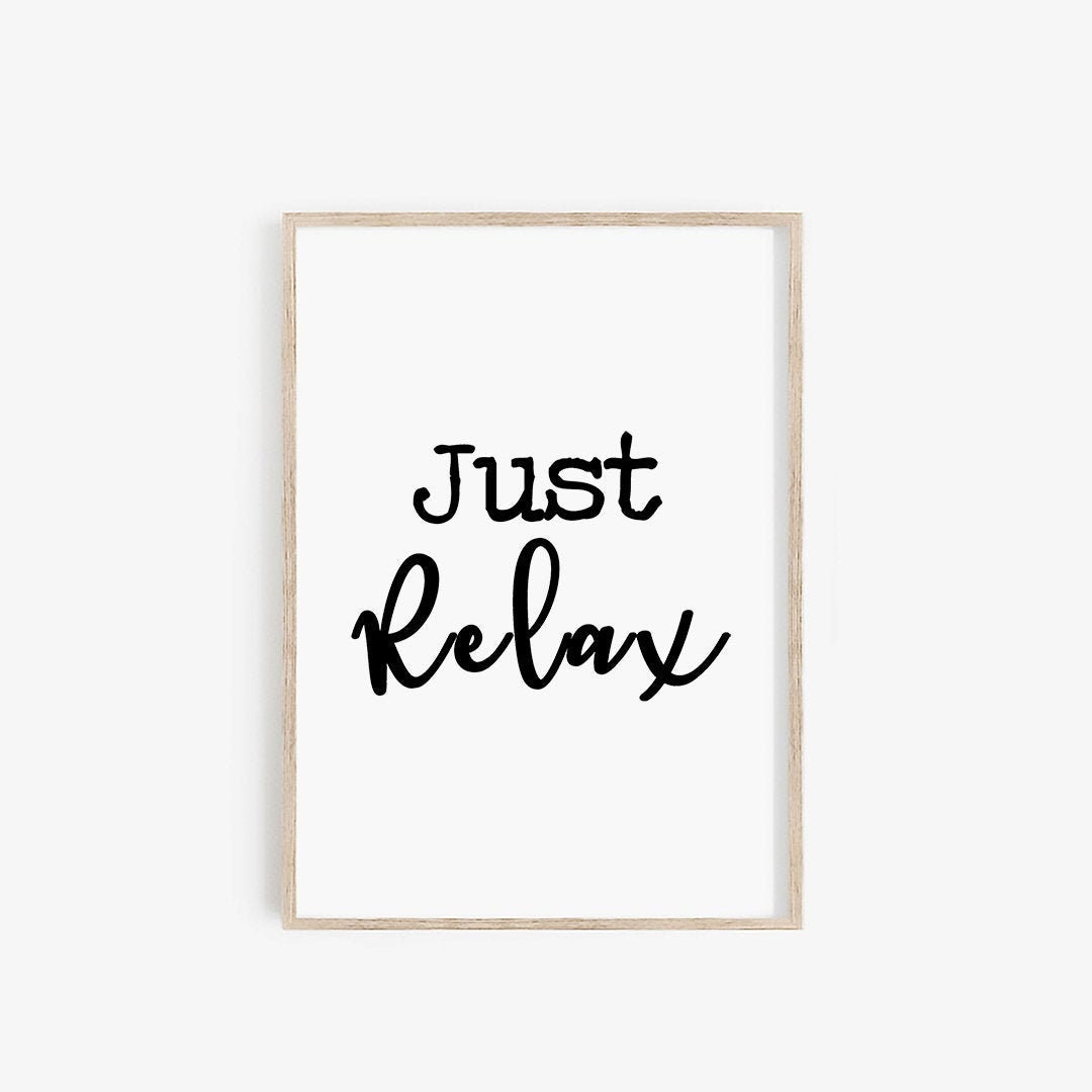 Just Relax Bathroom Sign Minimal Bathroom Printable Decor - Etsy