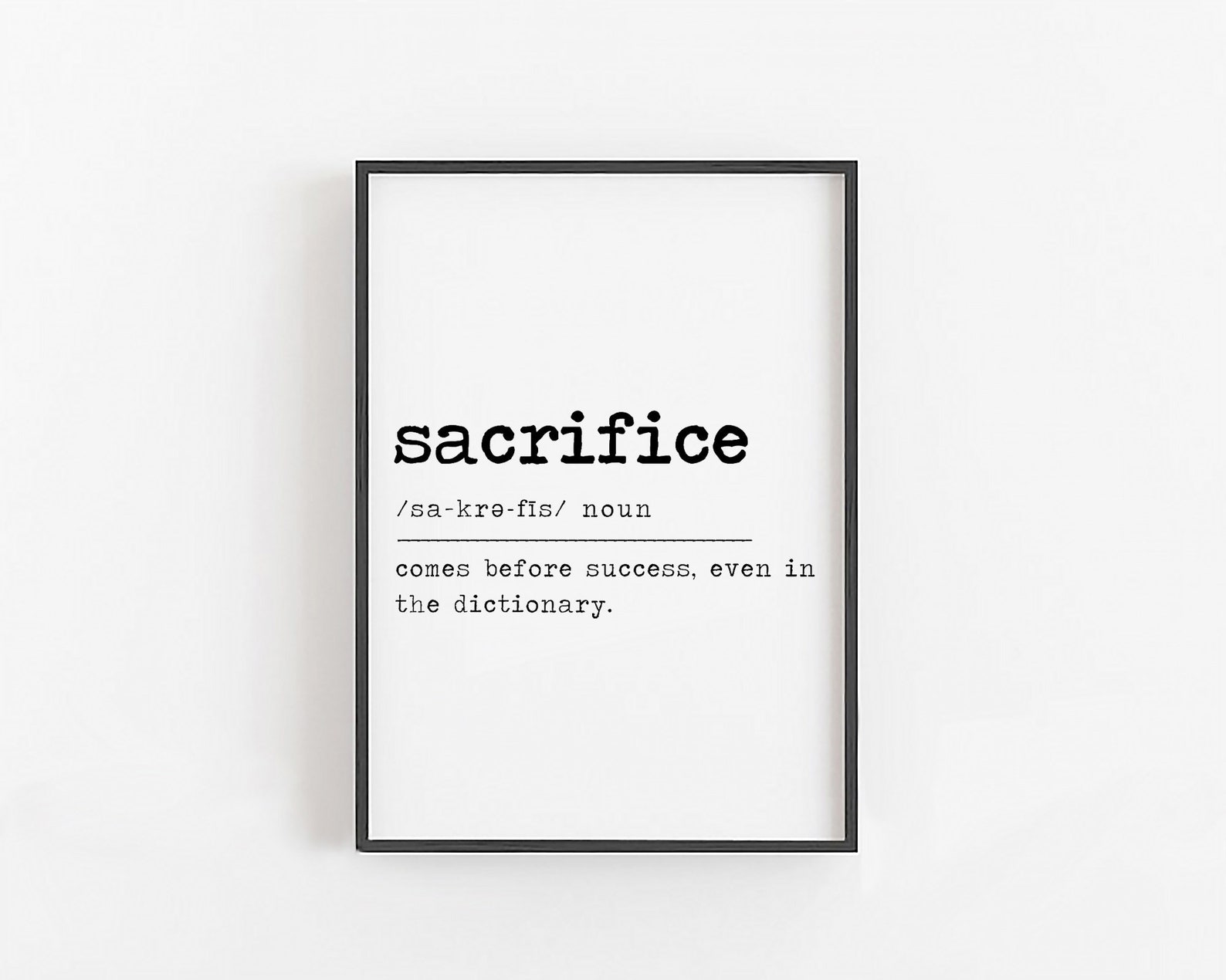Sacrifice Definition Print Motivational Wall Decor for - Etsy