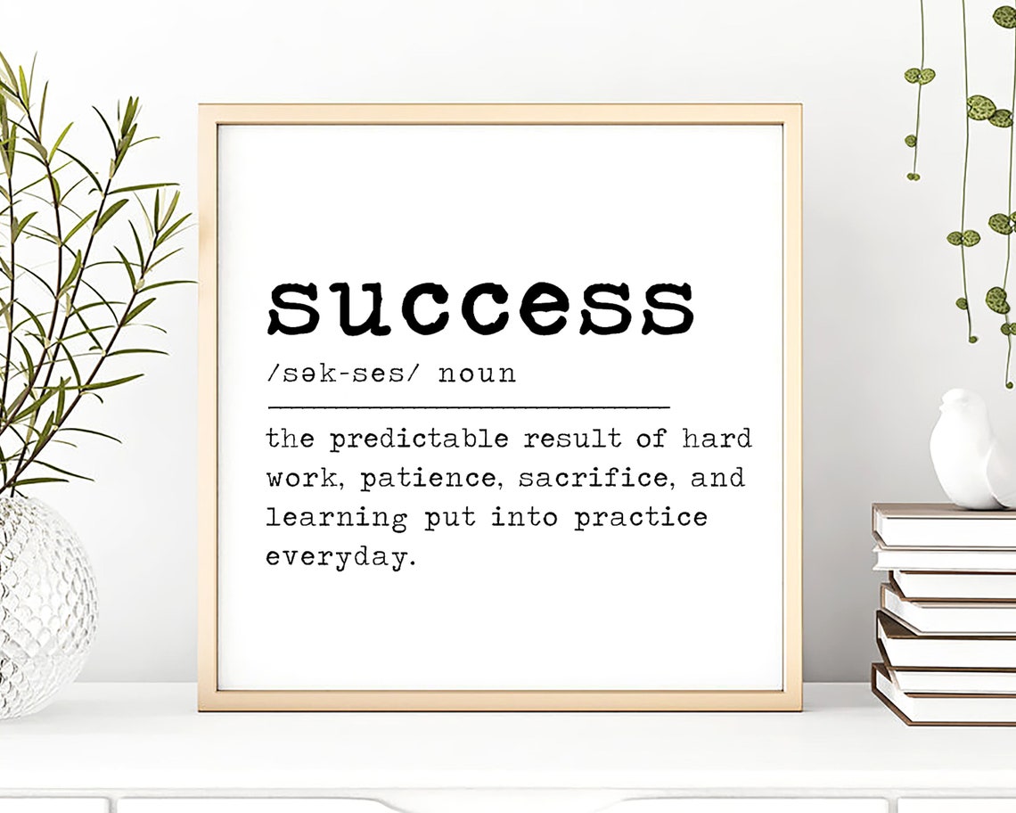 Success Definition • Motivational Wall Decor for Office • Inspirational ...