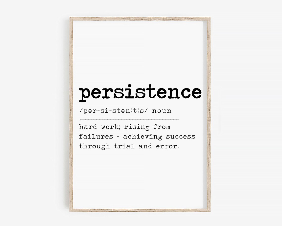 Persistence Definition Motivational Wall Decor for Office - Etsy