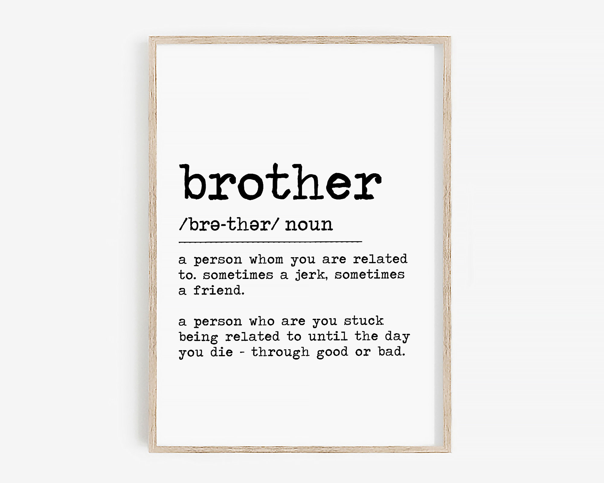 Impresión de la definición de Brother Definición de Hermano | Etsy