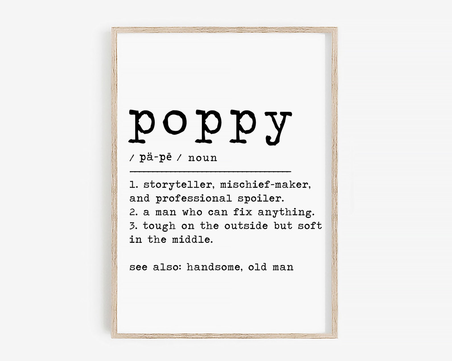 Poppy Definition Print Grandpa Definition Sign Poppy Gifts - Etsy
