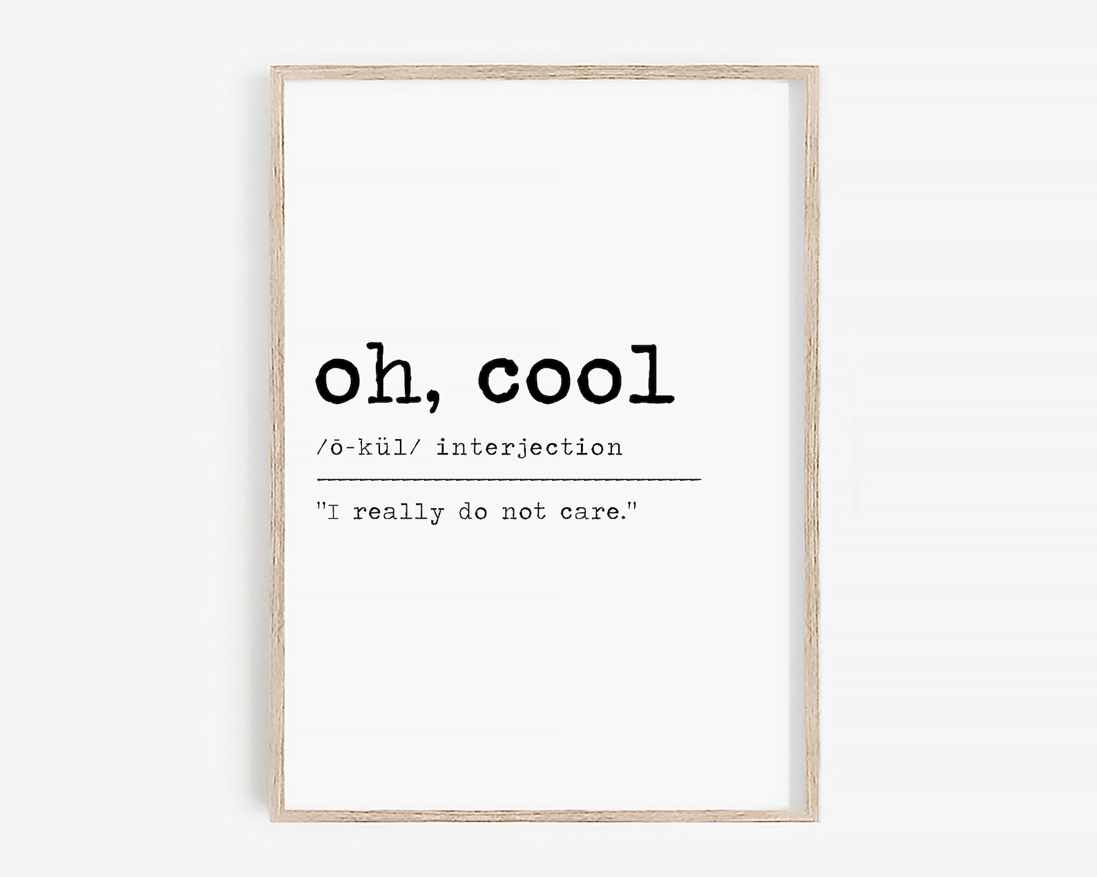 Oh Cool Definition Sarcastic Wall Art Sarcastic Gifts for | Etsy