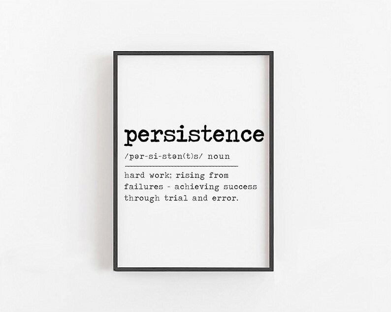 Persistence Definition Motivational Wall Decor for Office - Etsy