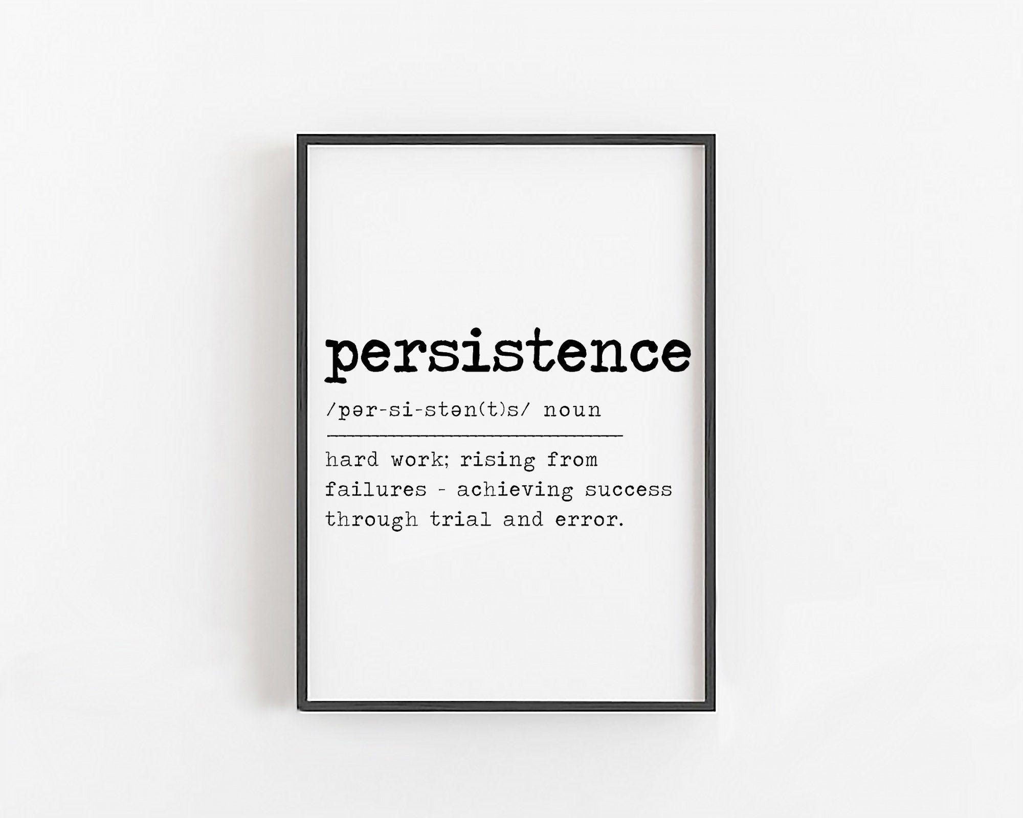 Persistence Definition Motivational Wall Decor for Office - Etsy