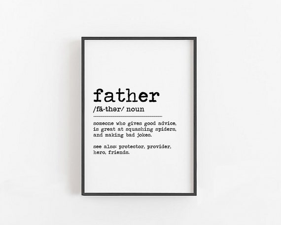 Father Definition Print Dad Definition Dad Gift From | Etsy