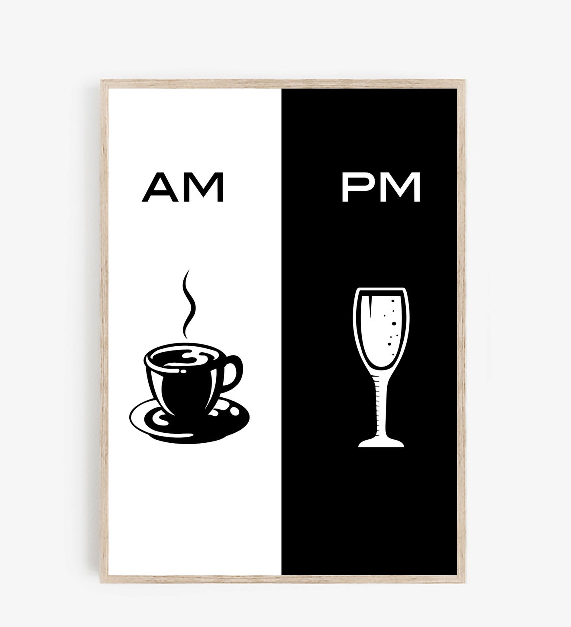 AM PM Coffee Wine Print · Funny Kitchen Sign · Coffee Lover Gift ...