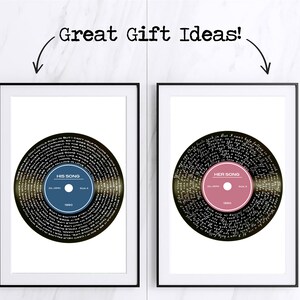 Custom Vinyl Print · Vinyl Record Art · Personalized Song Lyrics Wall ...