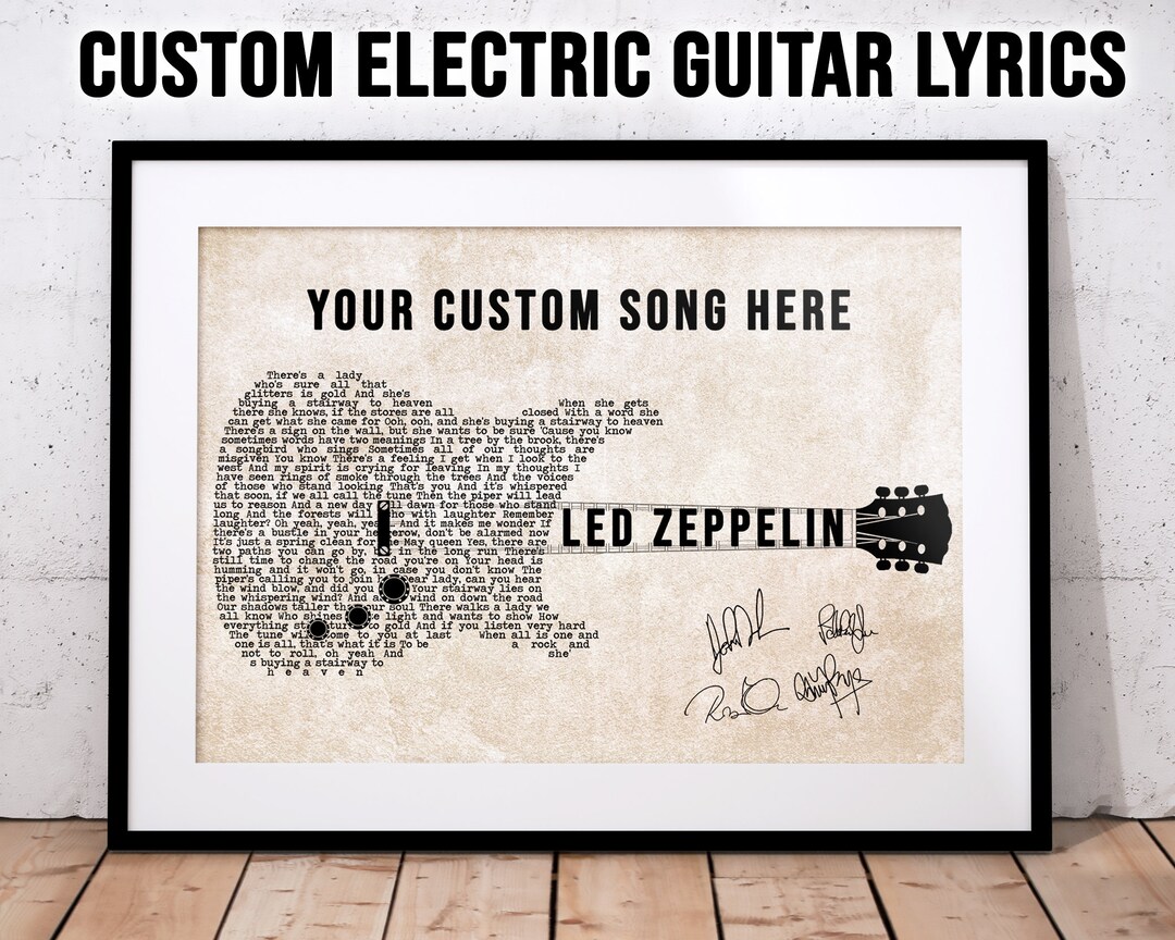 Custom Electric Guitar Lyrics · Guitar Lovers Gift · Personalized Song ...