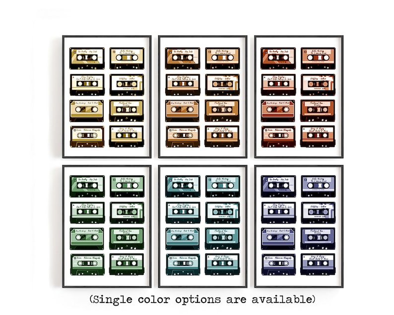 Custom Cassette Print Retro Cassette Poster Personalized | Etsy